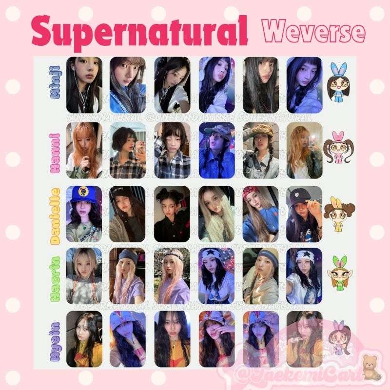 Newjeans Supernatural Official Photocards Weverse Tingi Set Minji Hanni Danielle Haerin Hyein ...