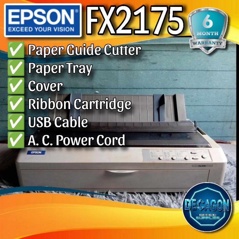 EPSON FX2175 DOT MATRIX PRINTER REFURBISHED | Shopee Philippines
