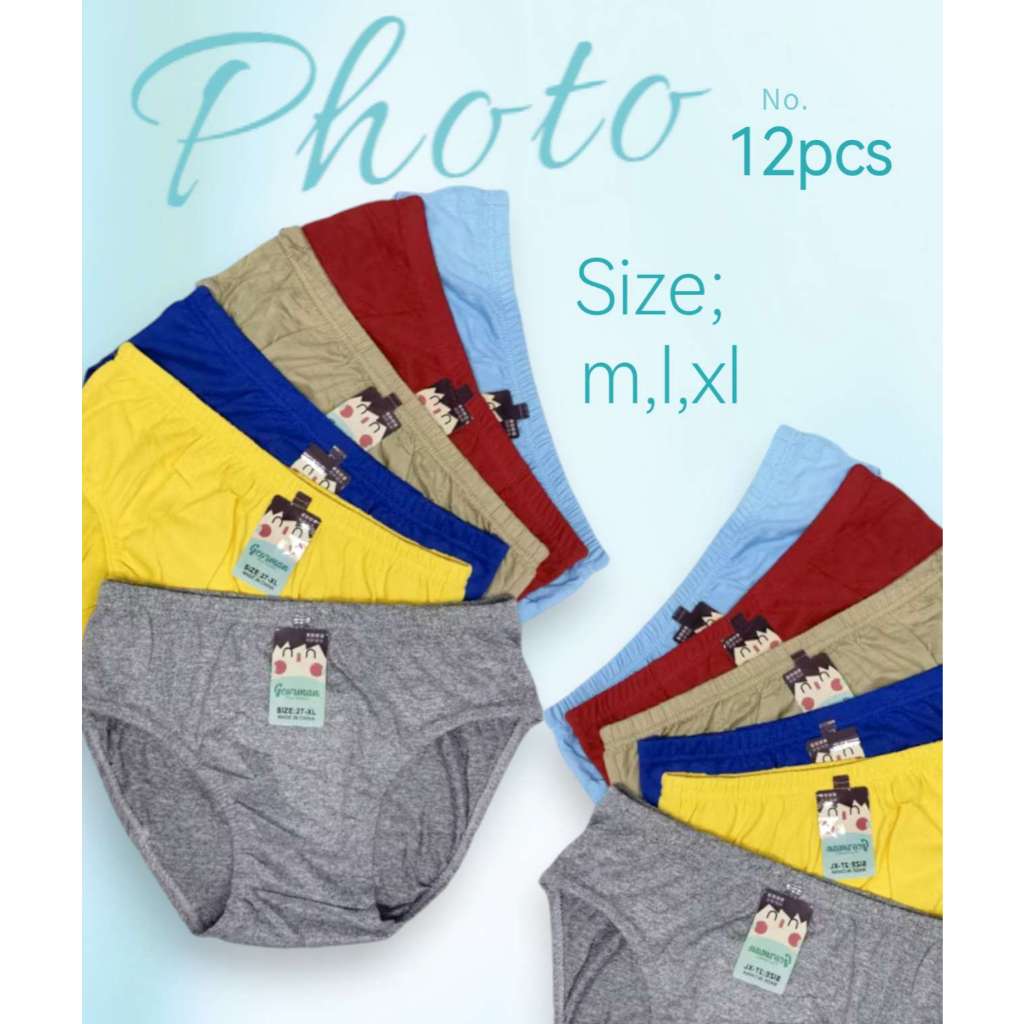 12 Pieces Kids Brief Boy's Plain Brief 5-15 yrs old | Shopee Philippines