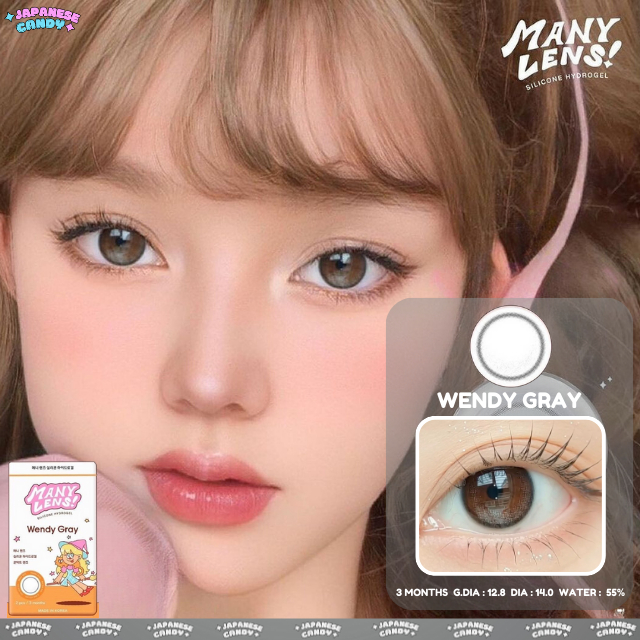 Many Lens 3 Months Wendy Gray Contact Lens + Free Lens Case | Graded ...