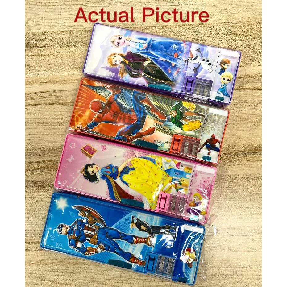 TS Cartoon Large Double Sided Opening Magnetic Pencil Case for Kids ...