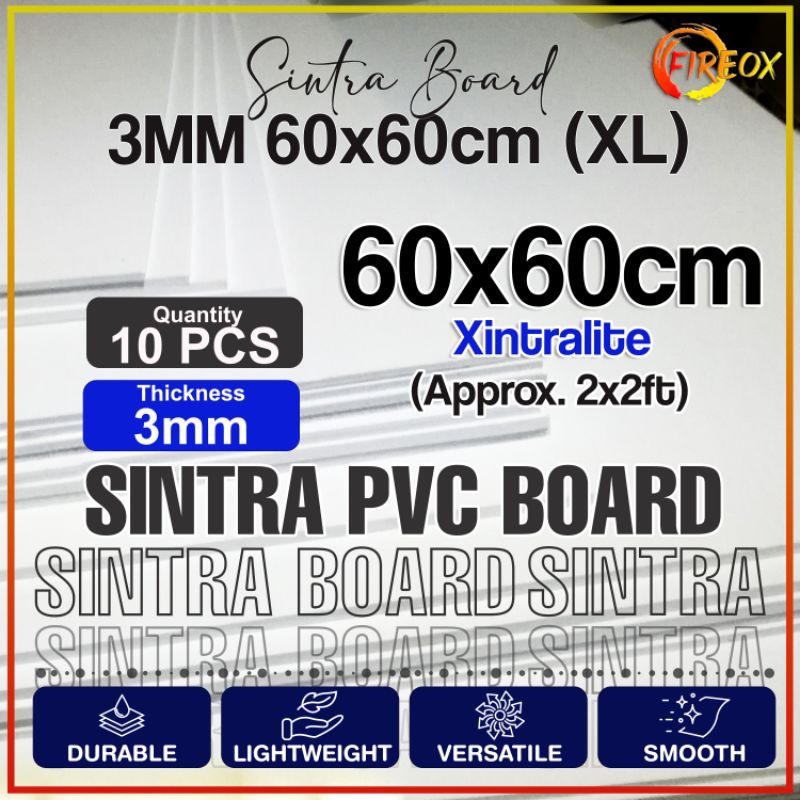SINTRA PVC BOARD | 60x60cm 3mm Xintralite | 10 PCS | Shopee Philippines