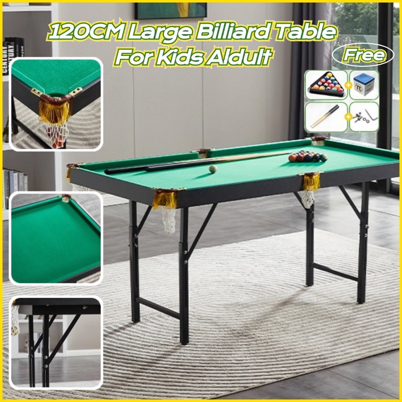 120CM Large Billiard Table For Kids Aldult Adjustable Metal Leg Snooker ...