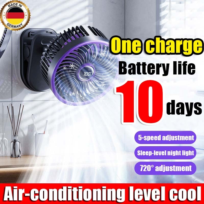 Desk Fan with Light Chargeable Electric Fan mini rotating clip fan ...