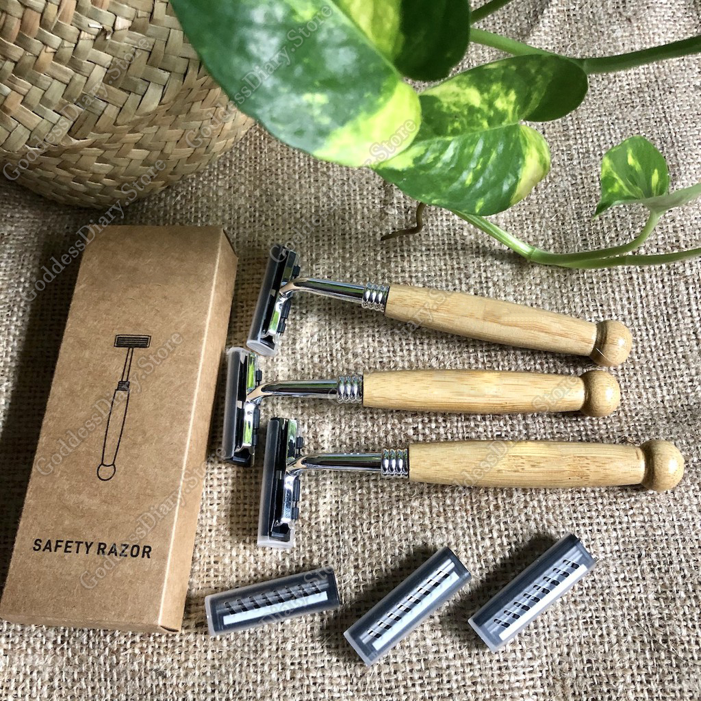 1pc Bamboo Razor for Men and Women Shaver Eco Friendly Bamboo Handle ...