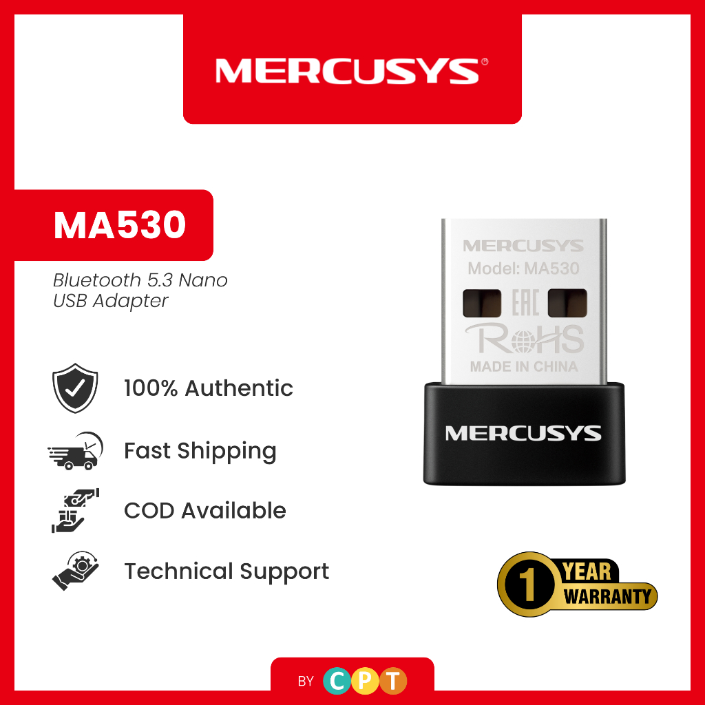 Mercusys | MA530 | Bluetooth 5.3 | Nano | USB | Adapter | Receiver ...