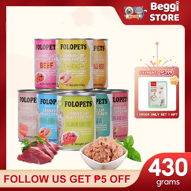 FOLOPETS Cat Wet Food In Can 430g Catfood Pure Natural Organic Kitten Wet Food | Shopee Philippines