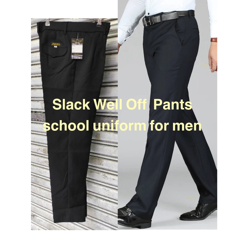 WELL OFF SLACKS FOR ADULT NAVY BLUE& BLACK &KHAKIE | Shopee Philippines