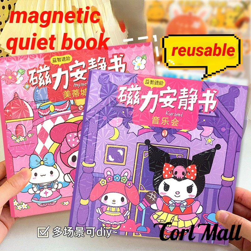 Cartoon Magnetic Kuromi Paper Doll House Book Set Sanrio Quiet Book ...