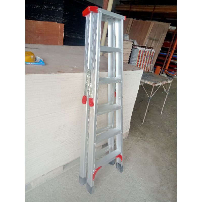 Aluminum Ladder Hagdan 5 steps, 6 Steps A Type Good Quality | Shopee ...