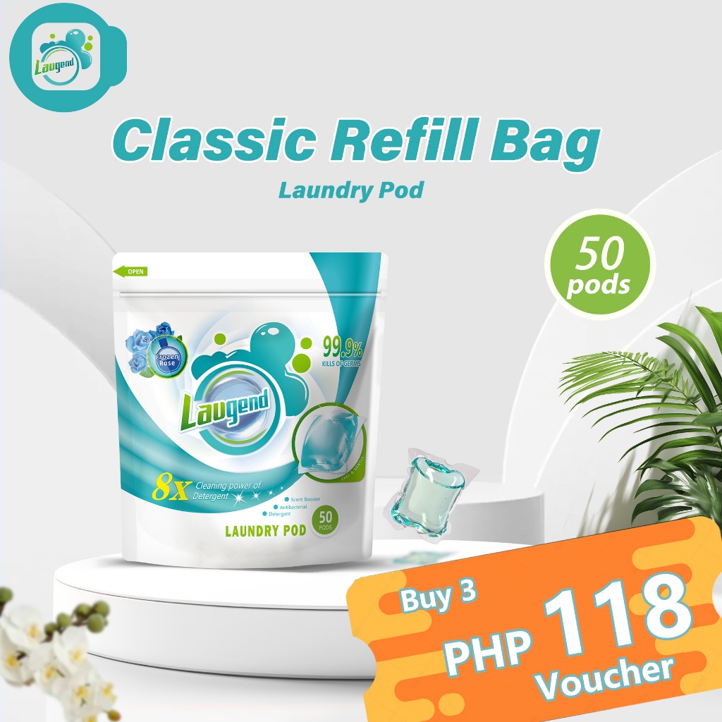 【Classic 50 Pods】Laugend Laundry Pod, 8x Cleaning Power, Long-lasting ...
