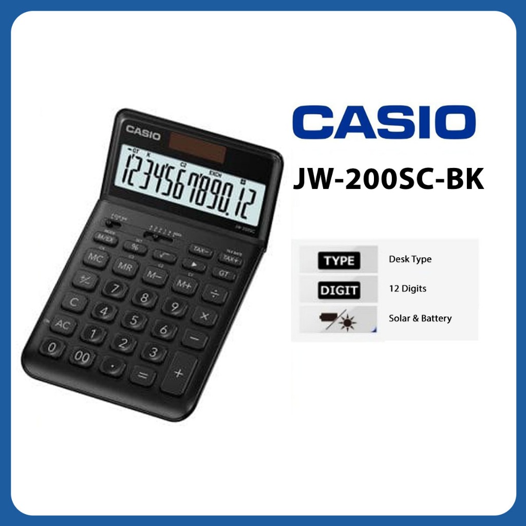 Casio JW-200SC-GD Premium & Stylish Calculator (Gold) | Business ...