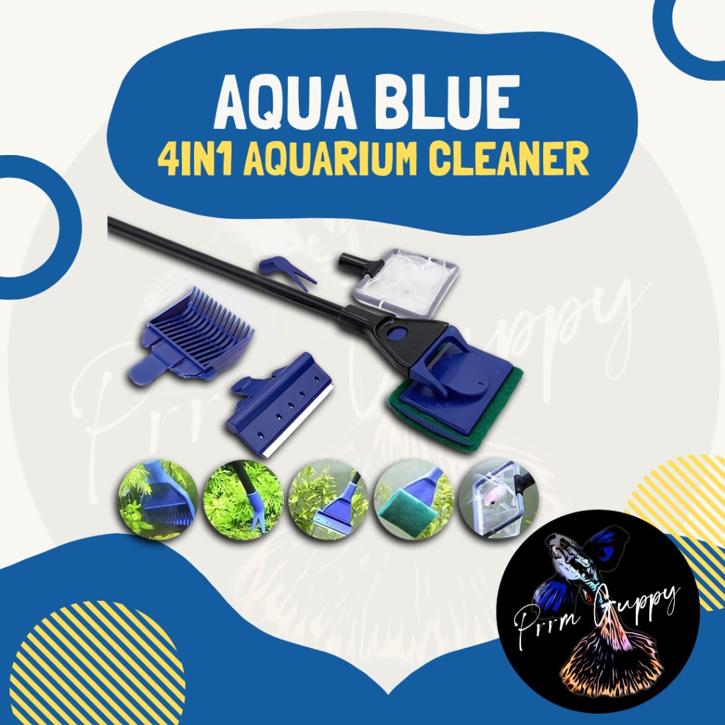 AQUA BLUE 4 in 1 Aquarium Cleaner (PRRM GUPPY) | Shopee Philippines