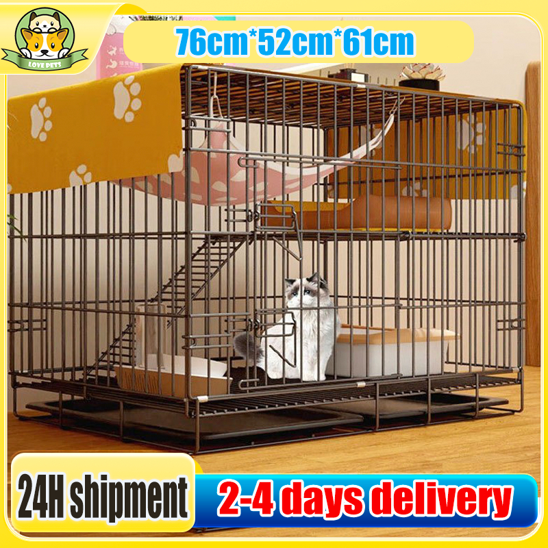 Cat Cage Foldable pet cage cat cage for dog with Poop Tray Heavy Duty ...