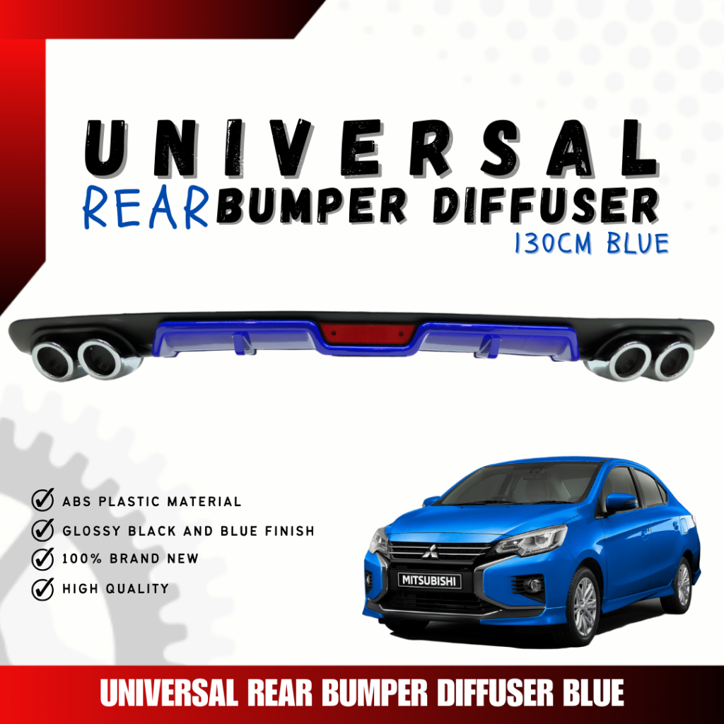 GCAO Universal 130cm Car Rear Bumper Diffusers Lip Spoiler Body Kits ...