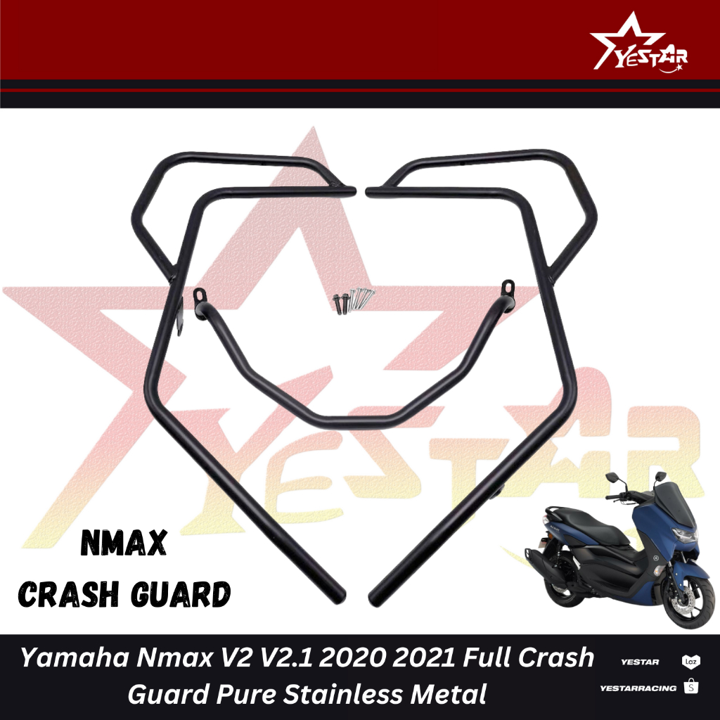 COD 1 Set FULL Crash Guard Pure Stainless Metal for Yamaha Nmax V2 V2.1 ...