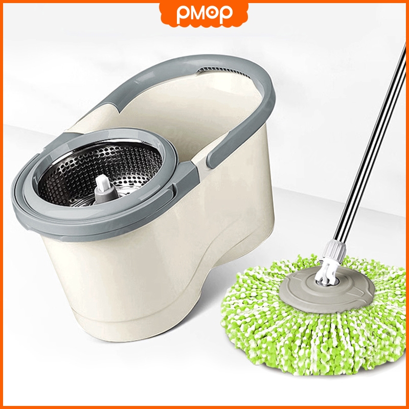 PMOP Magic Mop With Spinner and Bucket 360 Easy Rotating Metal rod ...
