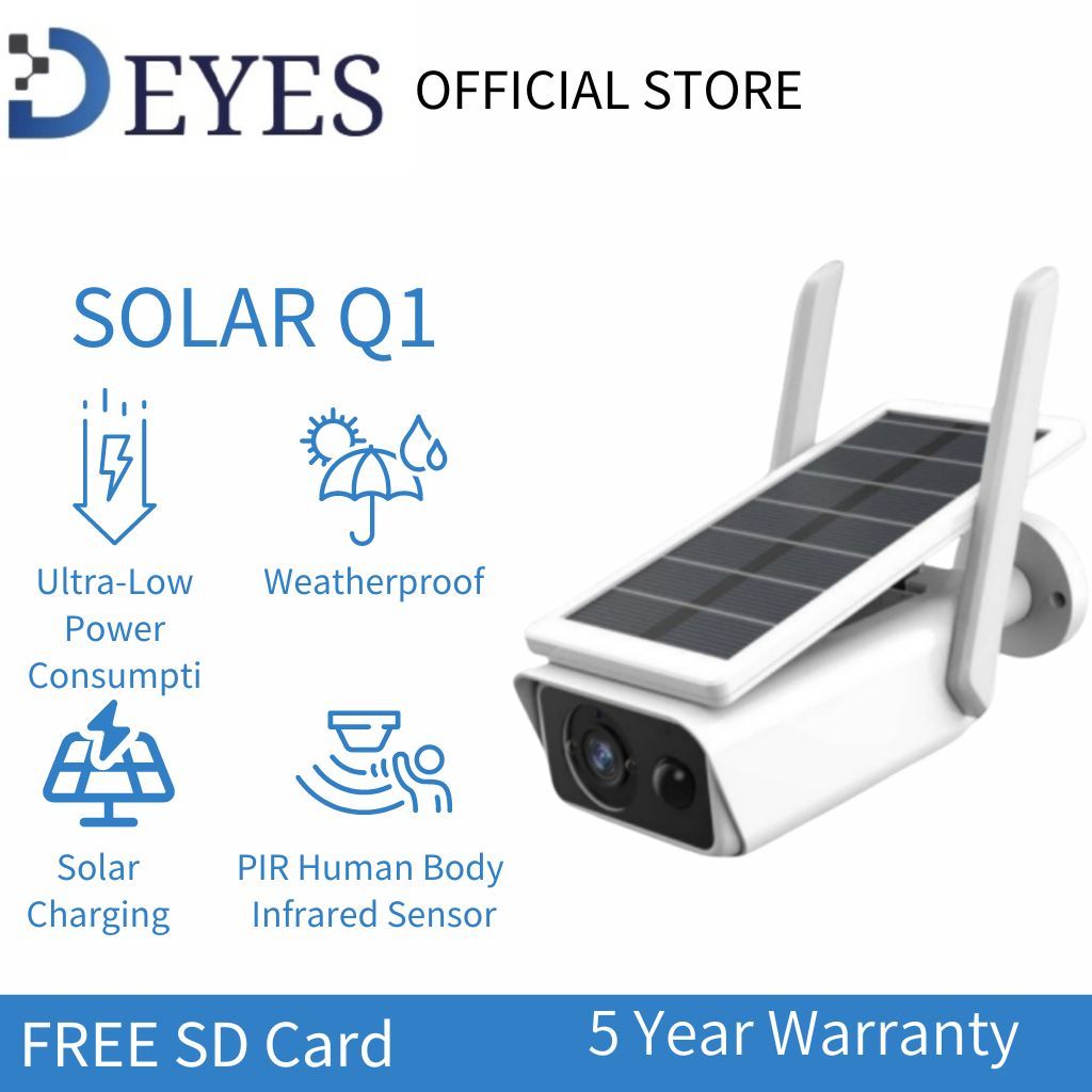 Deyes Wireless CCTV Camera Q1 Solar Waterproof IP65 WiFi Outdoor Tilt ...