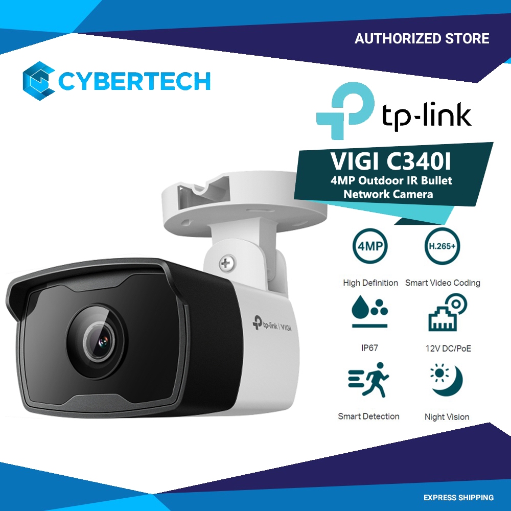 Tp-Link VIGI C340I VIGI 4MP Outdoor IR Bullet Network Camera | Shopee ...