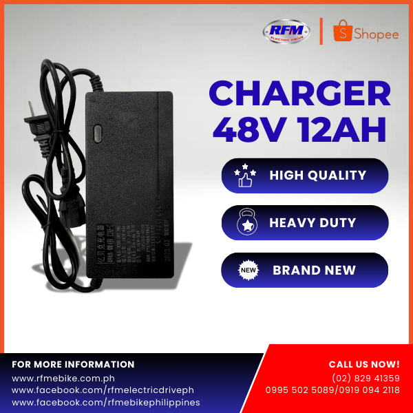 RFM Electric Bike Charger 48v 12ah (Black) | Shopee Philippines
