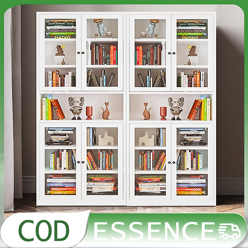 Simple display cabinet Transparent figurine cabinet Wooden bookcase ...