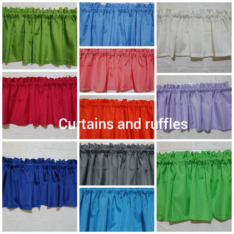 Geena plain no ruffles valance curtains (15"length) | Shopee Philippines