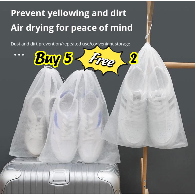 Portable Non-Woven Cloth Drawstring Shoes Clear Storage Bag Dust Bags ...