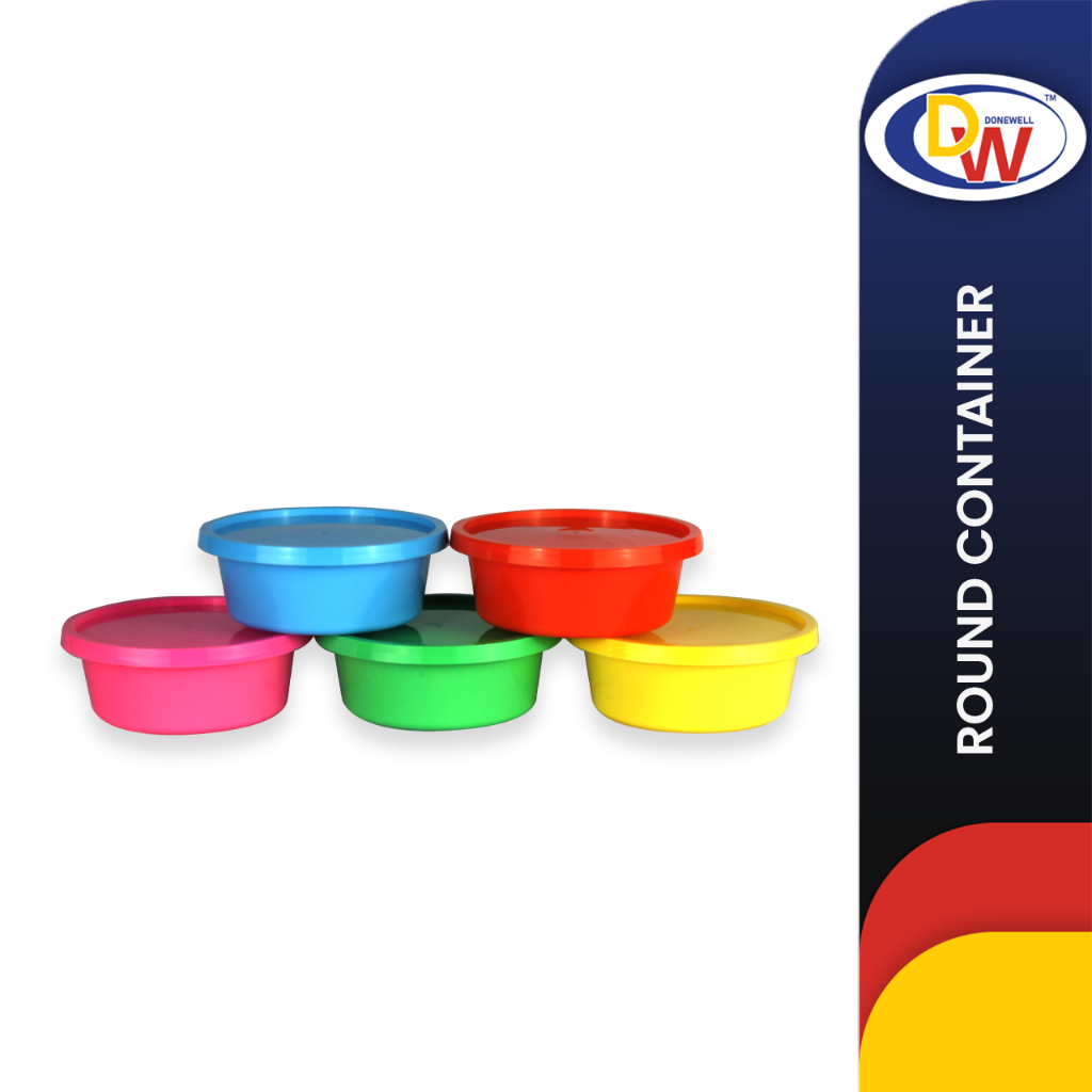 Donewell Round Colored 250ml Microwavable Food Container (5pcs ...