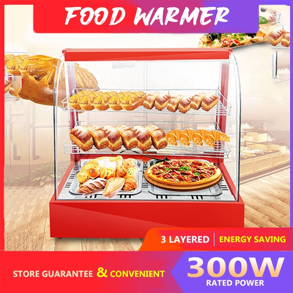 Heavy Duty Curve Glass Showcase Display Electric Food Warmer Food ...