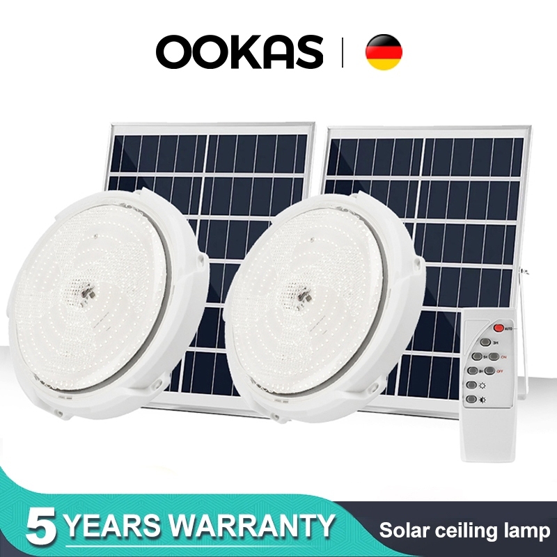 OOKAS Solar Ceiling Light Indoor Outdoor LED Solar light Waterproof ...