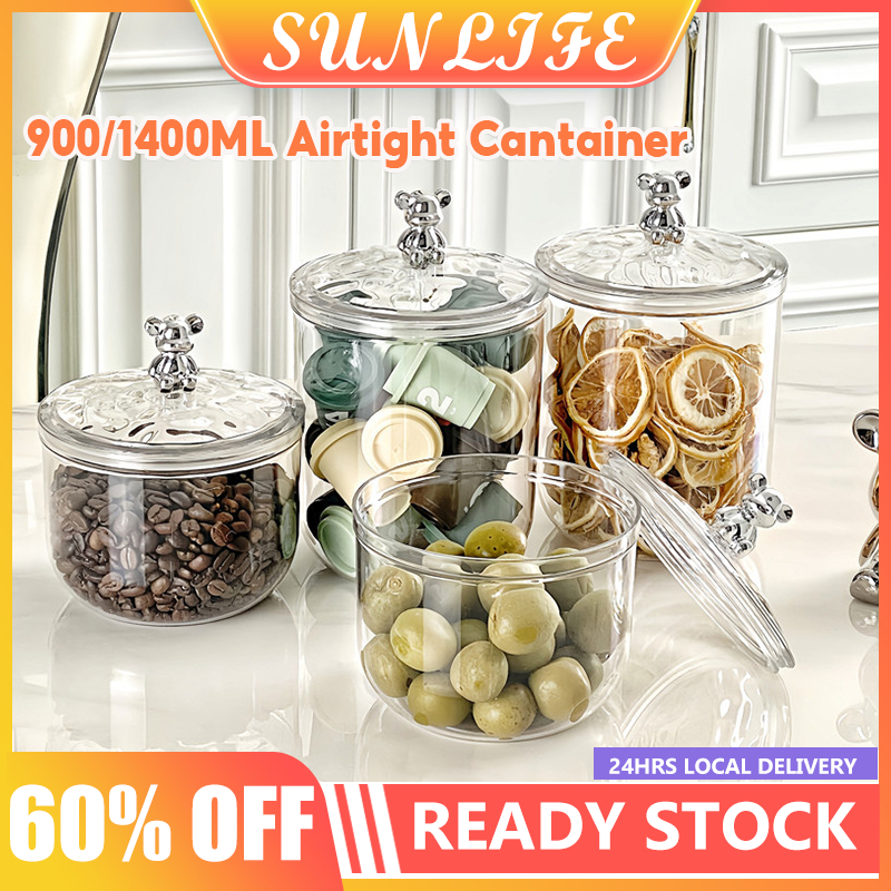 Sunlife Transparent Airtight Container Food Storage Leak Proof Canister ...
