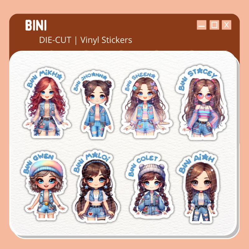 Bini Inspired Vinyl Stickers Die-Cut and Waterproof Stickers | Shopee ...