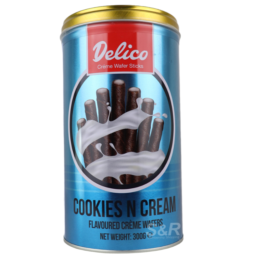 Delico Limited Edition Cookies & Cream Flavored Creme Wafer Sticks 300g ...