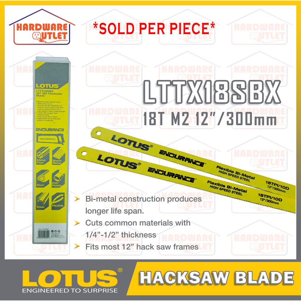 Lotus Hacksaw Blade 18T or 24T M2 ENDURANCE 12" 300mm Original ...