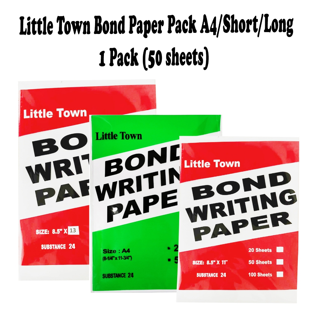 1 Pack / 50 sheets Little Town Bond Paper/ Bond Writing Paper | Shopee ...