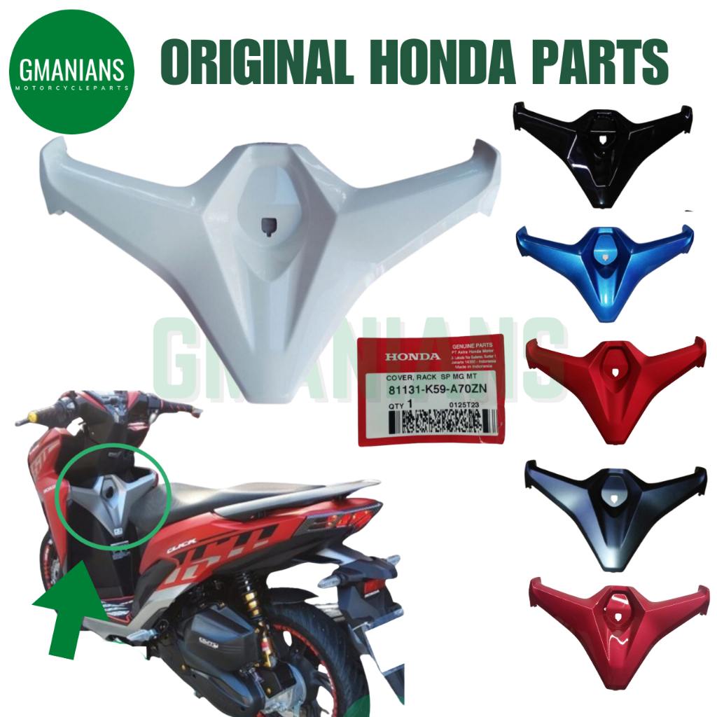 GENUINE HONDA FRONT COVER RACK CLICK 125/150I V2 GLOSSY BLACK, BLUE ...
