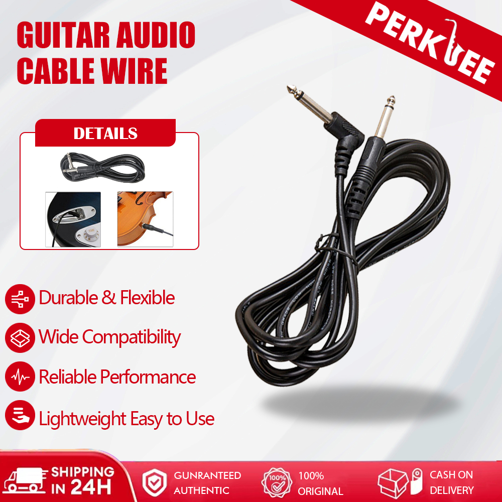 PERKLEE 1.5M/3M Electric Guitar Audio Cable Wire Cord Noise Reduction ...