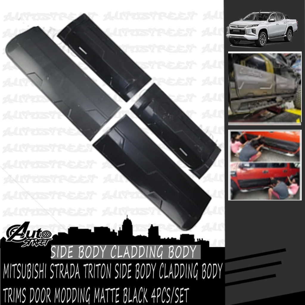 Mitsubishi Triton Strada Side Door Body Cladding (Black) | Shopee ...