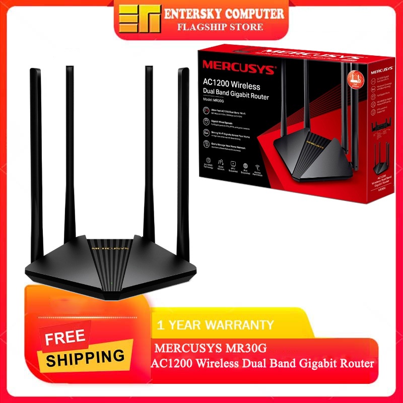 MERCUSYS MR30G AC1200 Wireless Dual Band Gigabit Router | Shopee ...