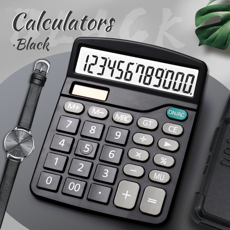 Portable Desktop Electronic Calculator 12-Digit Large LCD Display ...