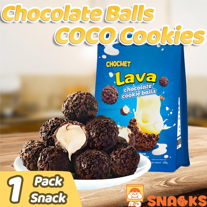 YUMMY Chocmet Chocolate Balls COCO Cookies Sandwich Creamy Crispy ...
