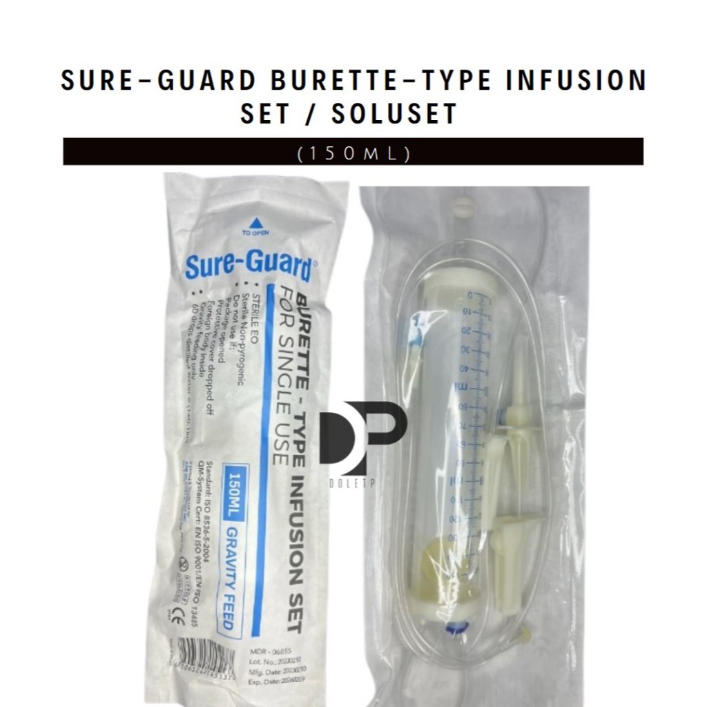 (DOL-J) Sure-Guard Burette-Type Infusion Set / Soluset (150mL) | Shopee ...
