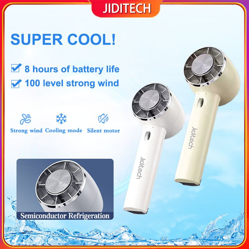 Jiditech Mini Fan Refrigeration Fan 1800mAh Rechargeable Handheld Jet ...