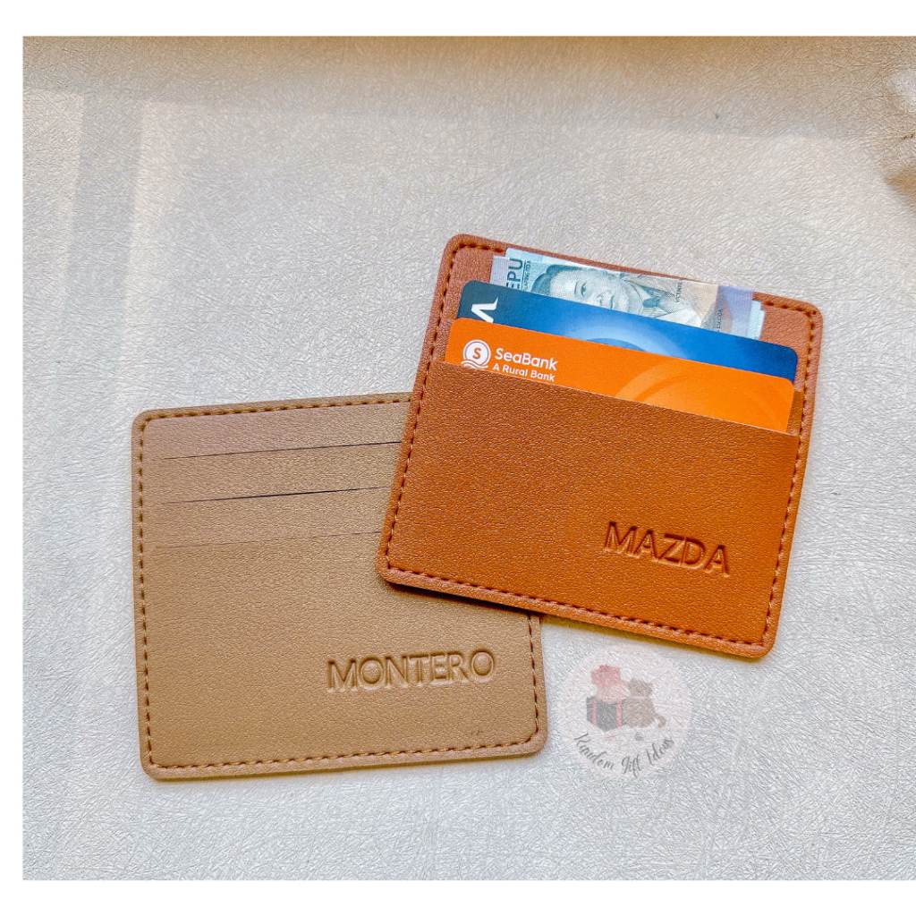 Personalized Minimalist Leather Card Holder (3 slots) | Shopee Philippines