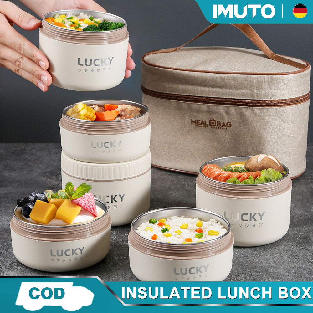 IMUTO Stainless Insulated Lunch Box For Adult/Kids With Bag Bento ...
