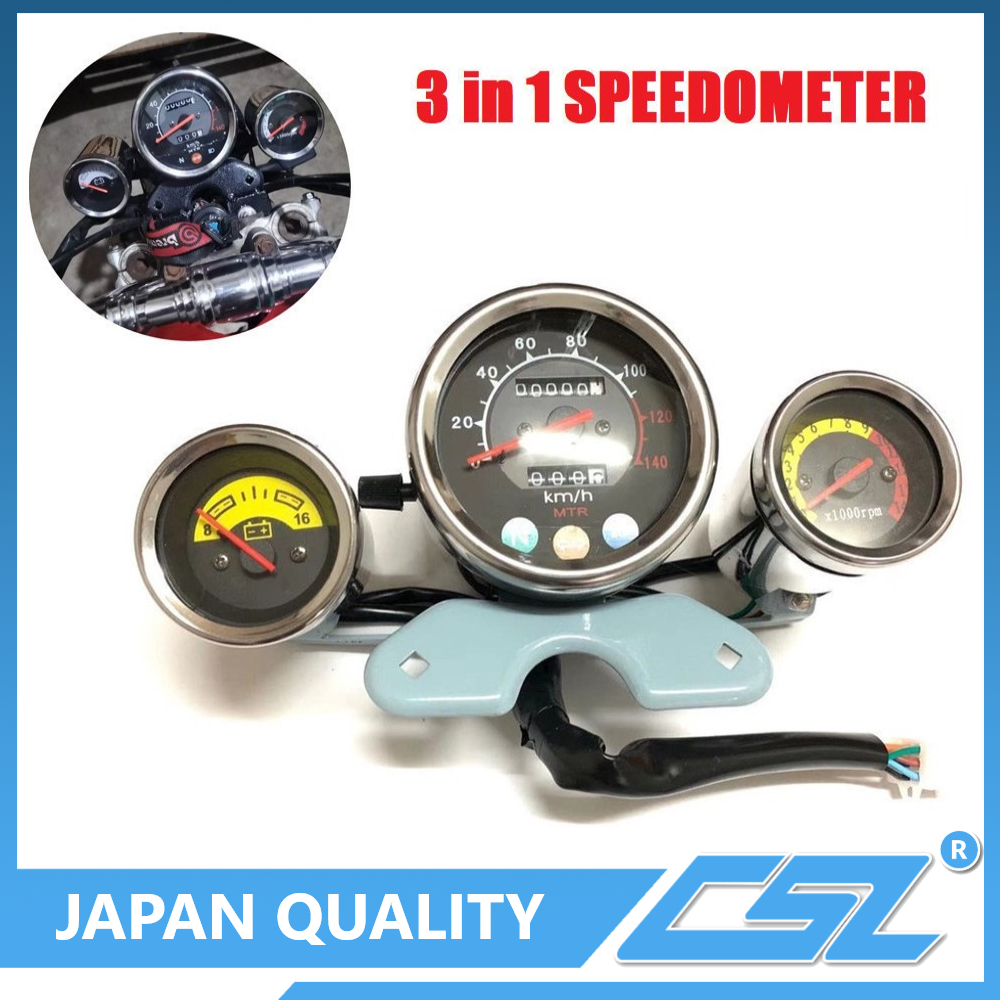 CSL Motorcycle Speedometer Tachometer 3 in 1 Universal SPEEDOMETER ...