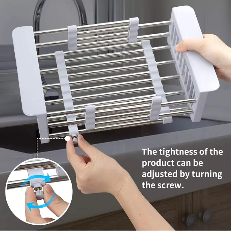 Retractable Sink Water Filter Rack Kitchen Stainless Steel Drainage ...