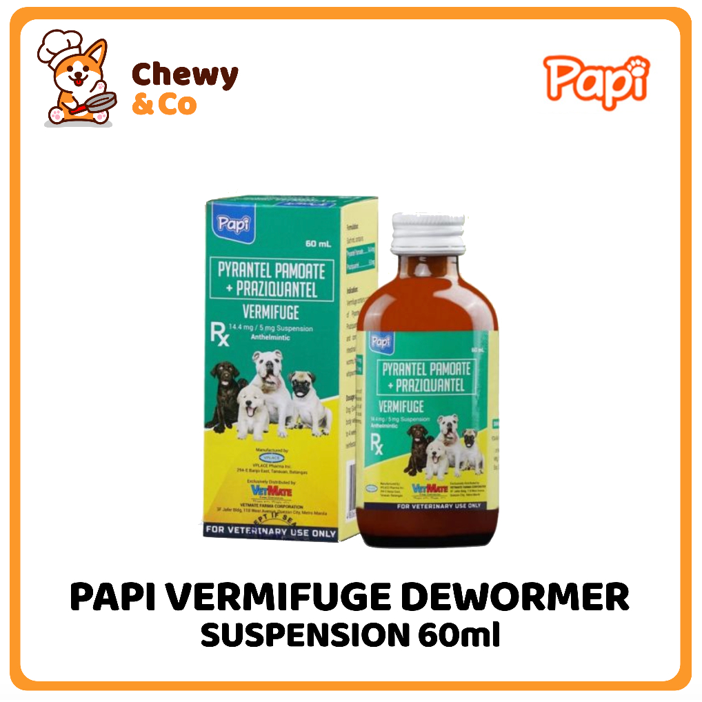 Papi Vermifuge Suspension Dewormer for Pets 60ml | Shopee Philippines