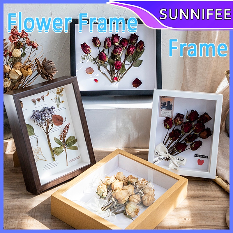 Flower Frame Shadow Box Flowers Handmade Photo Frame Dried Flower Frame ...