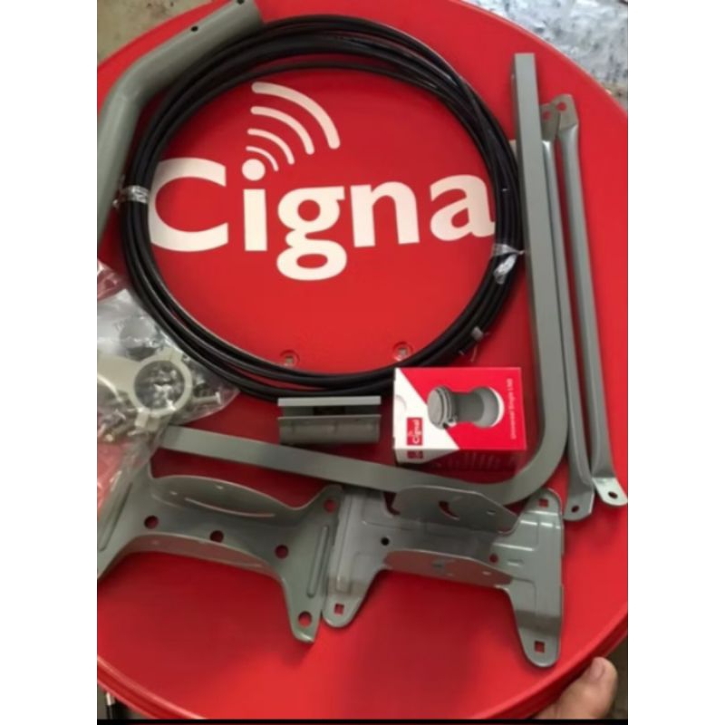 CIGNAL AND SATLITE DISH. with LNB at connector na pwede din sa gsat ...